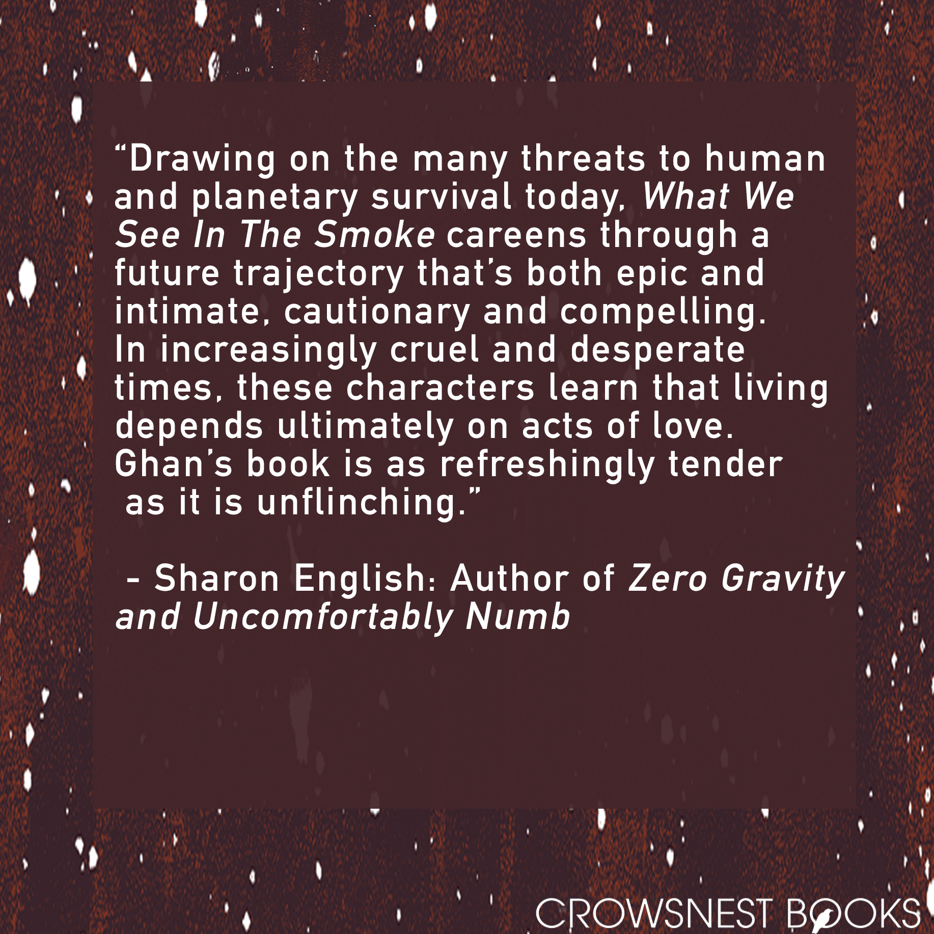 Blurb from Sharon English – Ben Berman Ghan